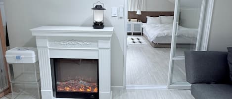 Quarto Duplo ou Twin Familiar, 1 quarto, não fumadores, cozinha | Sala de estar | Piso aquecido