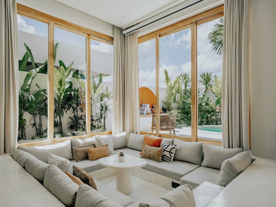 Villa Deluxe, 3 quartos, pátio, vista para a piscina | Vista do quarto
