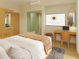 Quarto Duplo Standard, varanda | Secretária, quartos insonorizados, ferro/tábua de engomar, Wi-fi grátis 