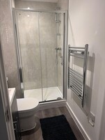Apartamento | Banheiro | Chuveiro, toalhas de banho, papel higiênico 