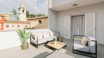 Quarto casal luxo, terraço | Terraço/pátio