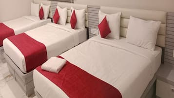Quarto Duplo Familiar | Lençóis de algodão egípcio, roupa de alta qualidade, secretária