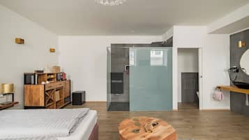 Loft conforto, vista para o pátio | 1 quarto, cortinas blackout, quartos à prova de som