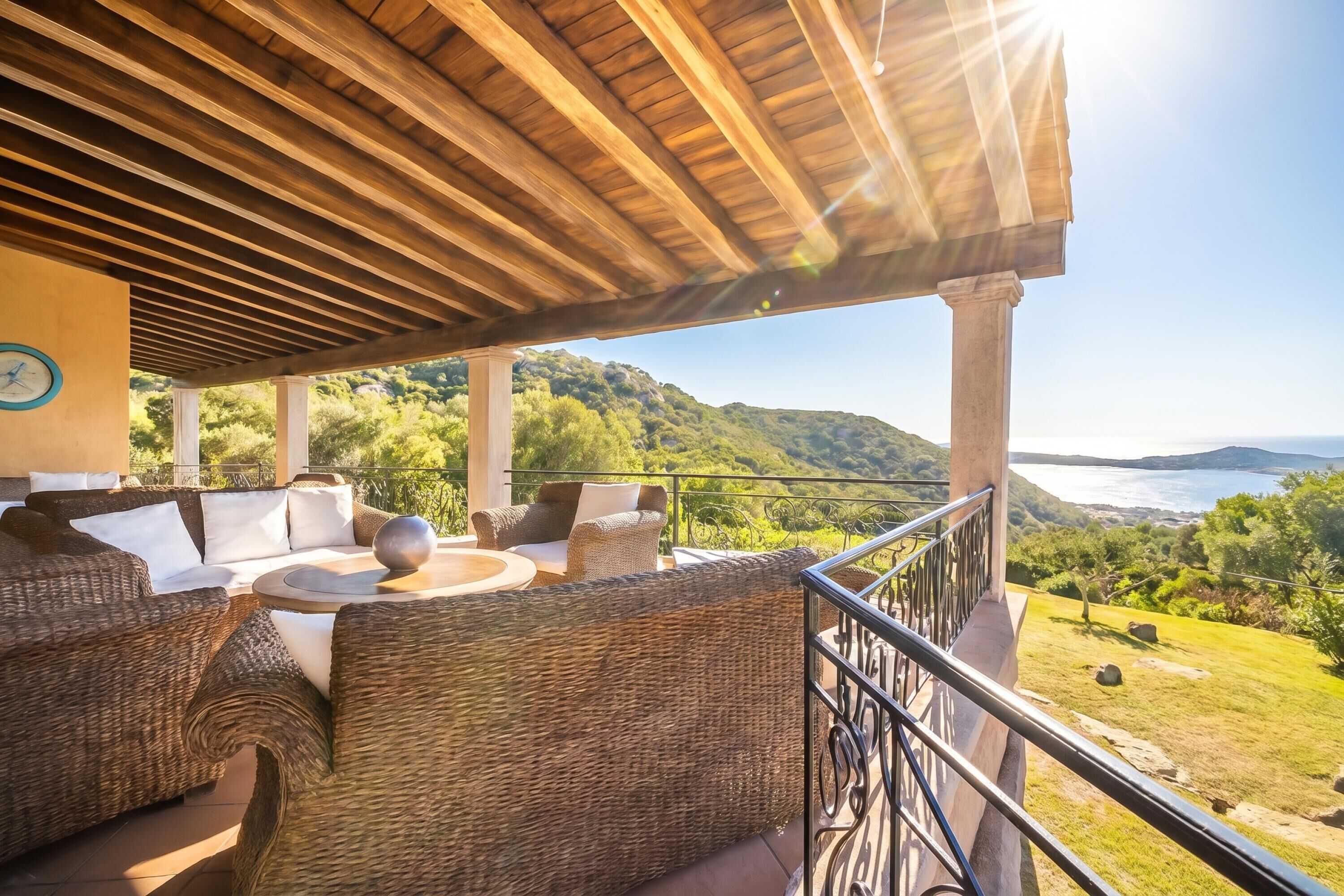 Villa Familiar, vários quartos, frigorífico e micro-ondas, junto à montanha (Villa Sul Golfo) | Terraço/pátio interior