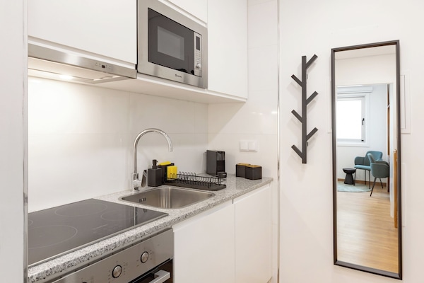 Estúdio urbano, 1 cama de casal, para não fumantes | Cozinha americana privada