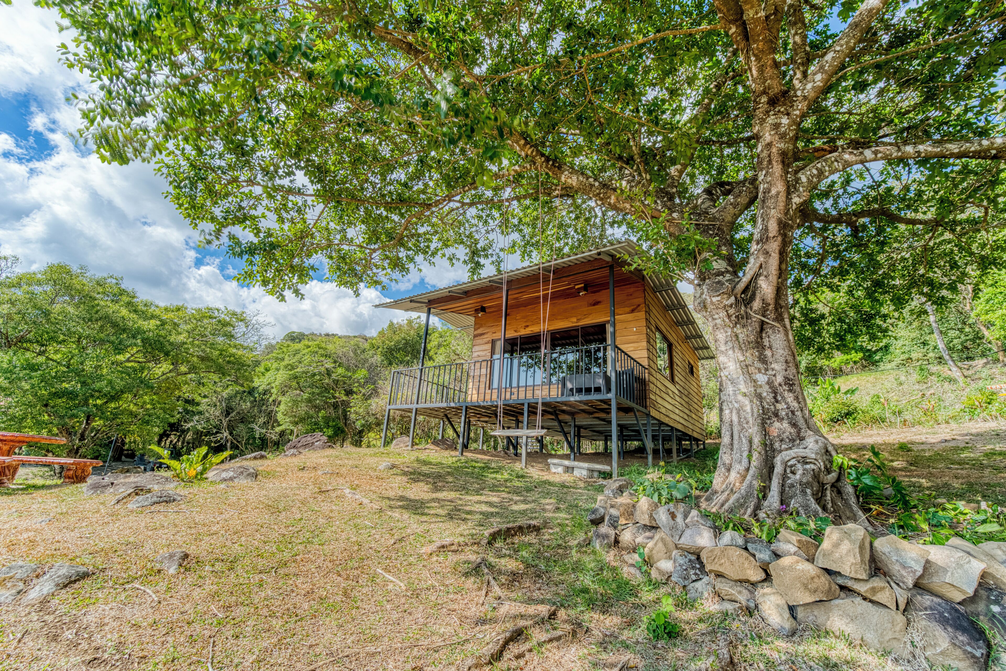 Cabana de Madeira Deluxe, vista para a montanha | Terraço/pátio interior