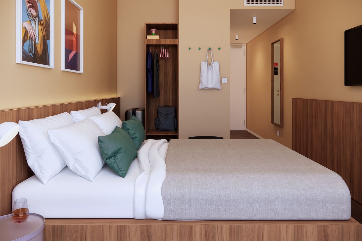 1 quarto, roupas de cama premium, cofres nos quartos, escrivaninha
