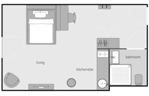 Studio XL | Secretária, Wi-fi grátis, roupa de cama fornecida 