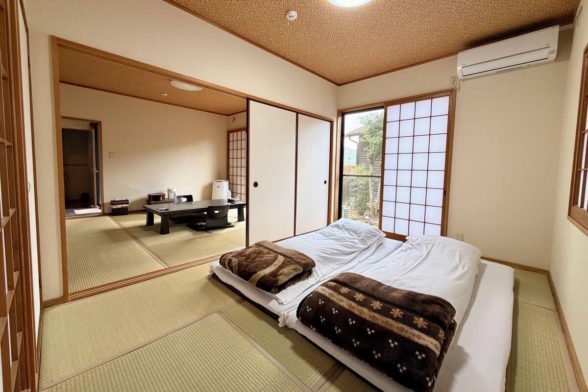 Quarto twin em estilo japonês, vista para o jardim | Wi-fi