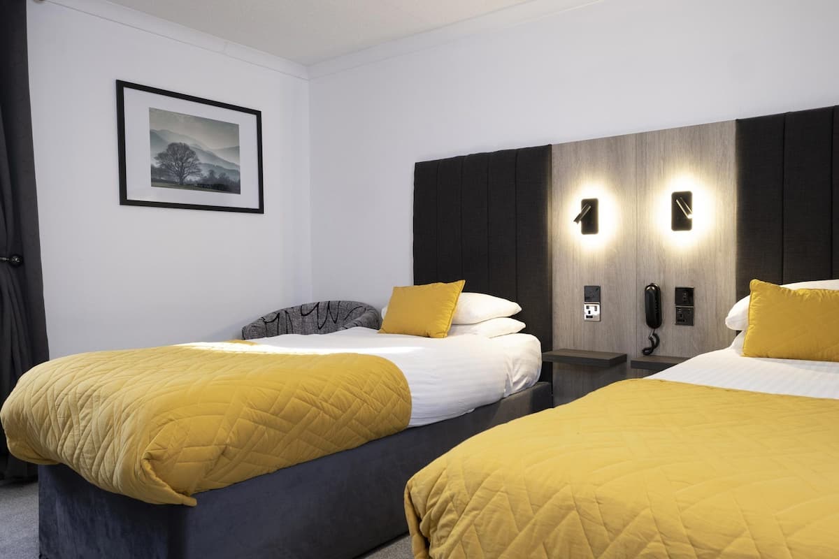 Quarto duplo standard | Cortinas blackout, ferros/tábuas de passar roupa, Wi-Fi de cortesia