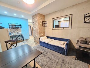 Estúdio família, varanda | Sala de estar | Smart TV, Netflix, serviços de streaming, impressoras