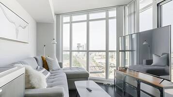 Apartamento Premier, 1 cama king-size e sofá-cama | Sala de estar
