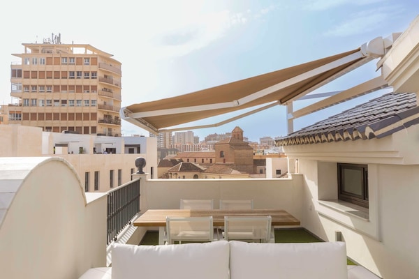 Cobertura superluxo, vista para a cidade | Terraço/pátio