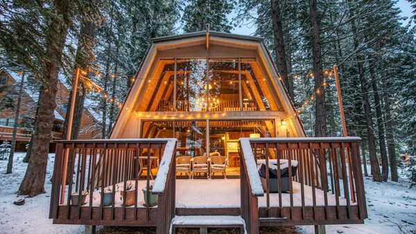 A Frame Hideaway | Floor To Ceiling Windows In The Pines - Donner Lake, CA