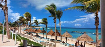 Uma praia privada, praia de areia branca, autocarro grátis para a praia 