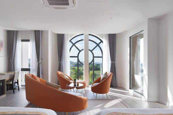 Quarto casal executivo, vista para a praia | Wi-Fi de cortesia