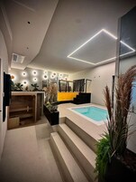 Duplex superluxo | 1 quarto, roupas de cama premium, edredons de pluma