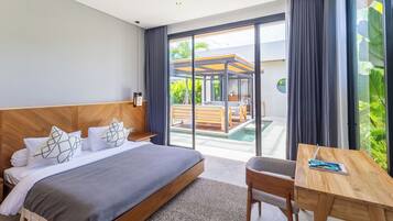 Villa, vista para o jardim, junto à piscina | 3 quartos, secretária, secretária adequada para computadores portáteis