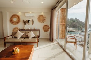 Loft, 2 camas de casal, vista para o oceano | Sala de estar