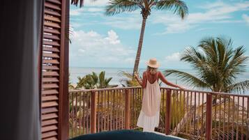 Suíte Luxo Frente Mar | 1 quarto, roupas de cama premium, edredons de pluma