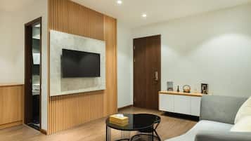 Apartamento Deluxe | Sala | Televisor LED de 42 polegadas com canais por cabo