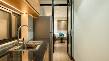 Estúdio Standard, Vista para a cidade | Kitchenette privada | Um frigorífico