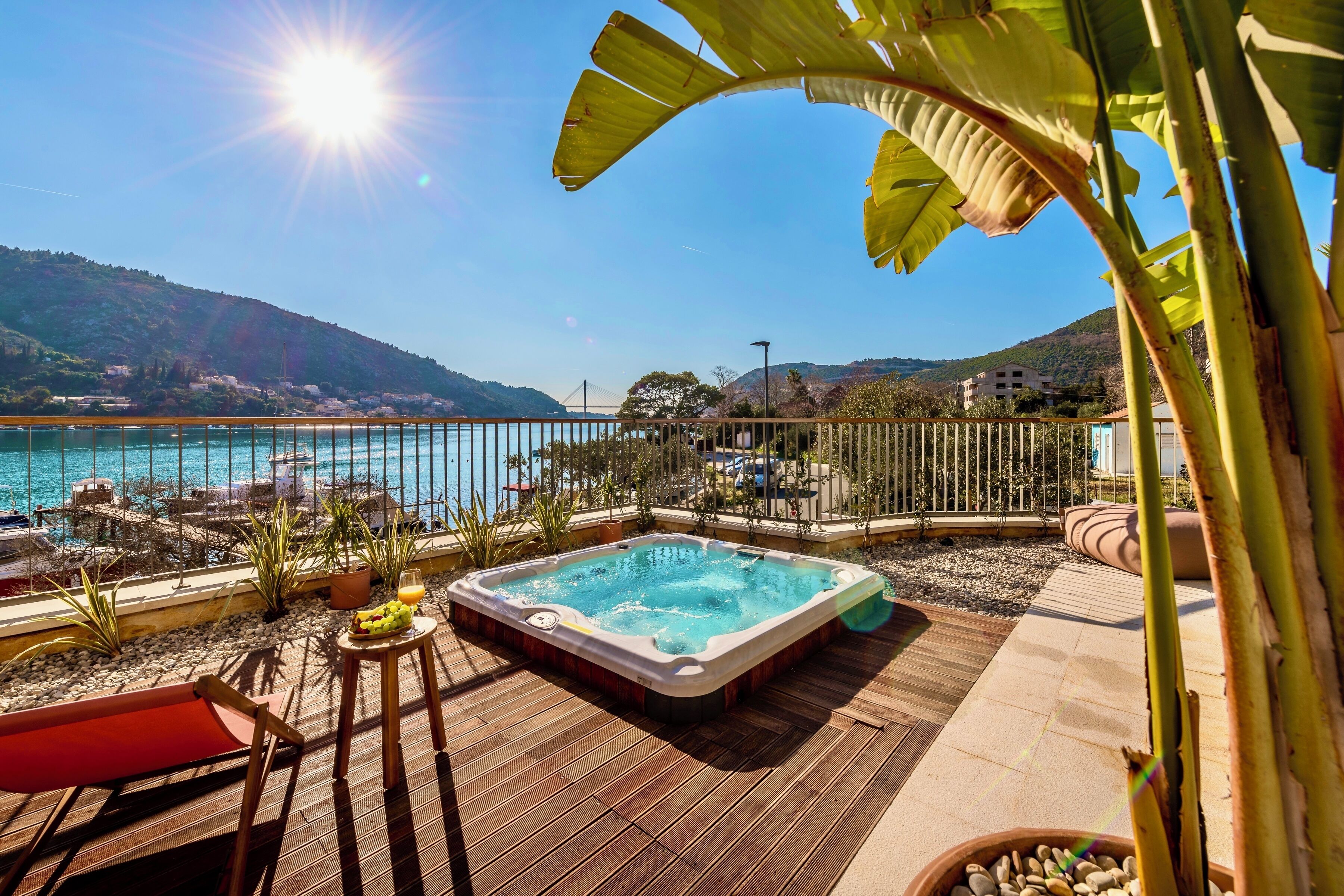 Villa Exclusiva, 4 quartos, piscina privativa, vista para o mar | Terraço/pátio interior