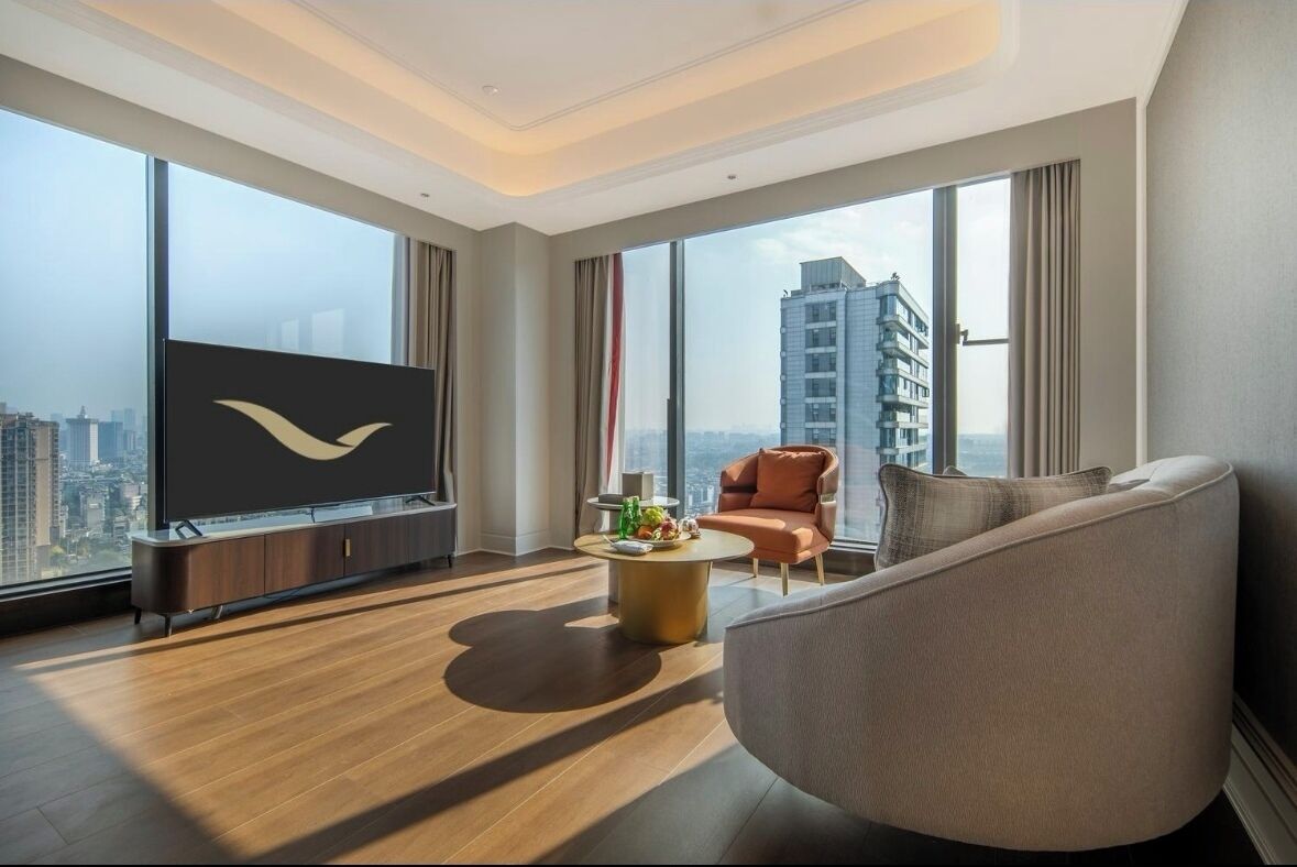 Suíte executiva, 1 cama King, acessível | Área de estar