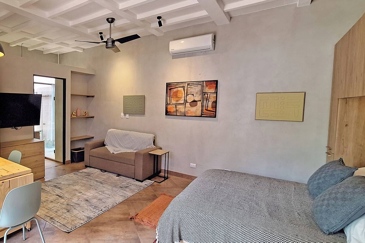 Suite-Estúdio Básica, vista para o jardim | 1 quarto, cofre no quarto, secretária, Wi-fi grátis