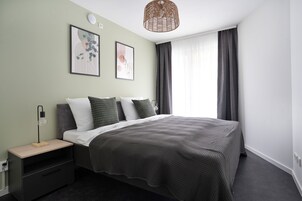 Apartamento Deluxe, 1 quarto | Wi-fi grátis, roupa de cama fornecida 