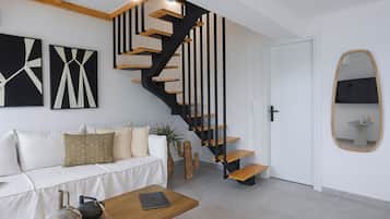 Apartamento superluxo, vista para o mar | Área de estar