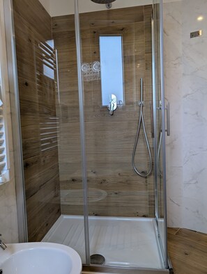 Secador de cabelo, sabonete, shampoo, papel higiênico