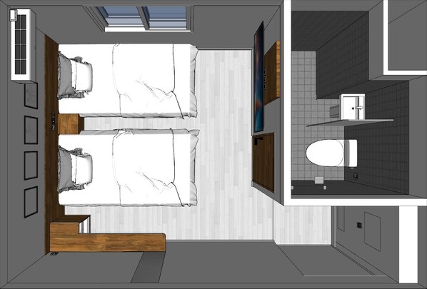 Quarto duplo, vista para a cidade | Wi-Fi de cortesia