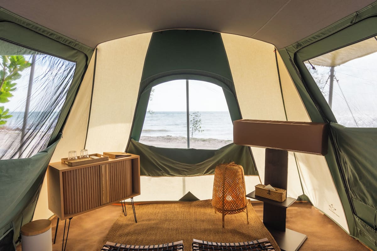 Tenda Superior, vista para o mar, junto ao mar | Wi-fi grátis, roupa de cama fornecida