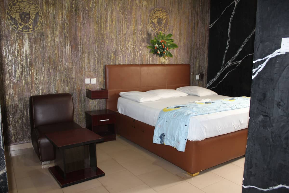 Quarto Individual, 1 cama queen-size, polibã adaptado para cadeiras de rodas, não fumadores | Cofre no quarto, secretária