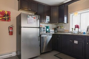 Apartamento Familiar | Cozinha privada | Um frigorífico, um micro-ondas, um forno, uma placa de cozinha 