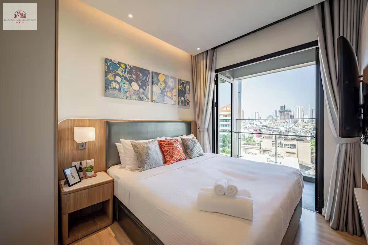 Apartamento design, 2 quartos, vista para a cidade | Roupas de cama premium, frigobar, individualmente decorados