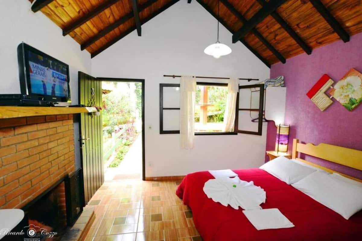 Chalé Comfort, vista para o jardim | Wi-fi grátis