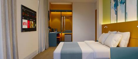 Quarto casal luxo | 1 quarto, frigobar, cofres nos quartos, cortinas blackout