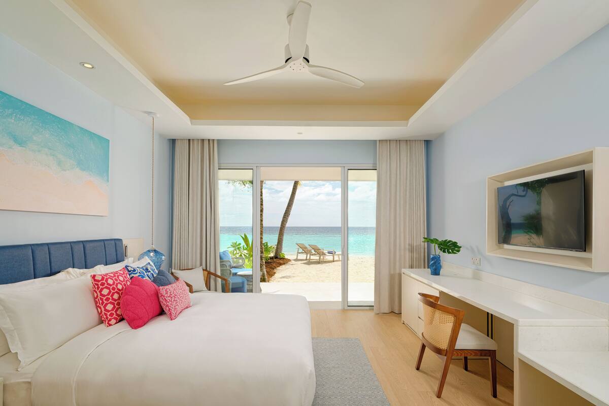 Premium Beach Villa | Roupa de alta qualidade, minibar, cofre no quarto