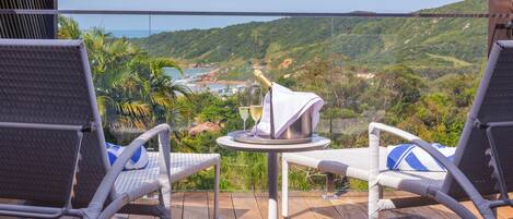 Bungalow de Luxo, vista para o mar | Terraço/pátio interior