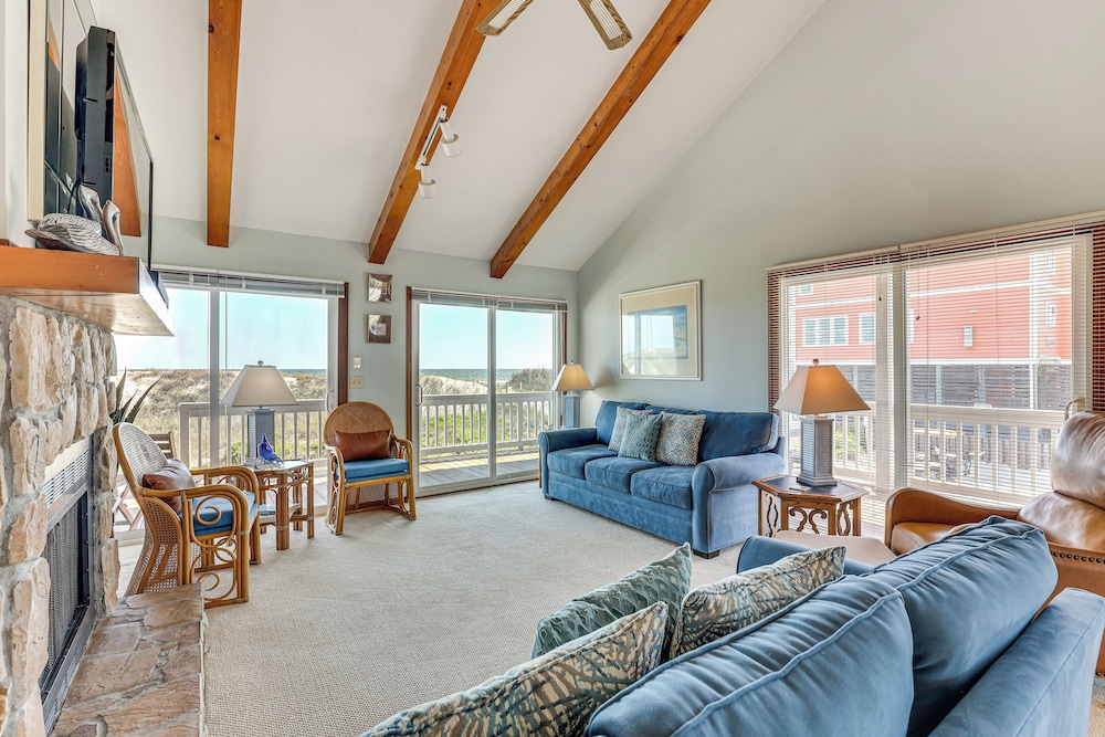 Deck & View: Oceanfront Oasis In Oak Island! - Oak Island, NC