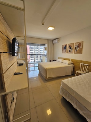 Estúdio Panorâmico, várias camas, não fumadores, cozinha | 1 quarto, roupa de alta qualidade, camas de colchão pillowtop 