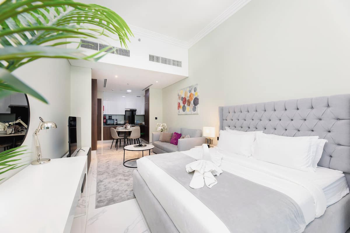 Estúdio Familiar, Vista para a cidade | 1 quarto, roupa hipoalergénica, com decoração personalizada