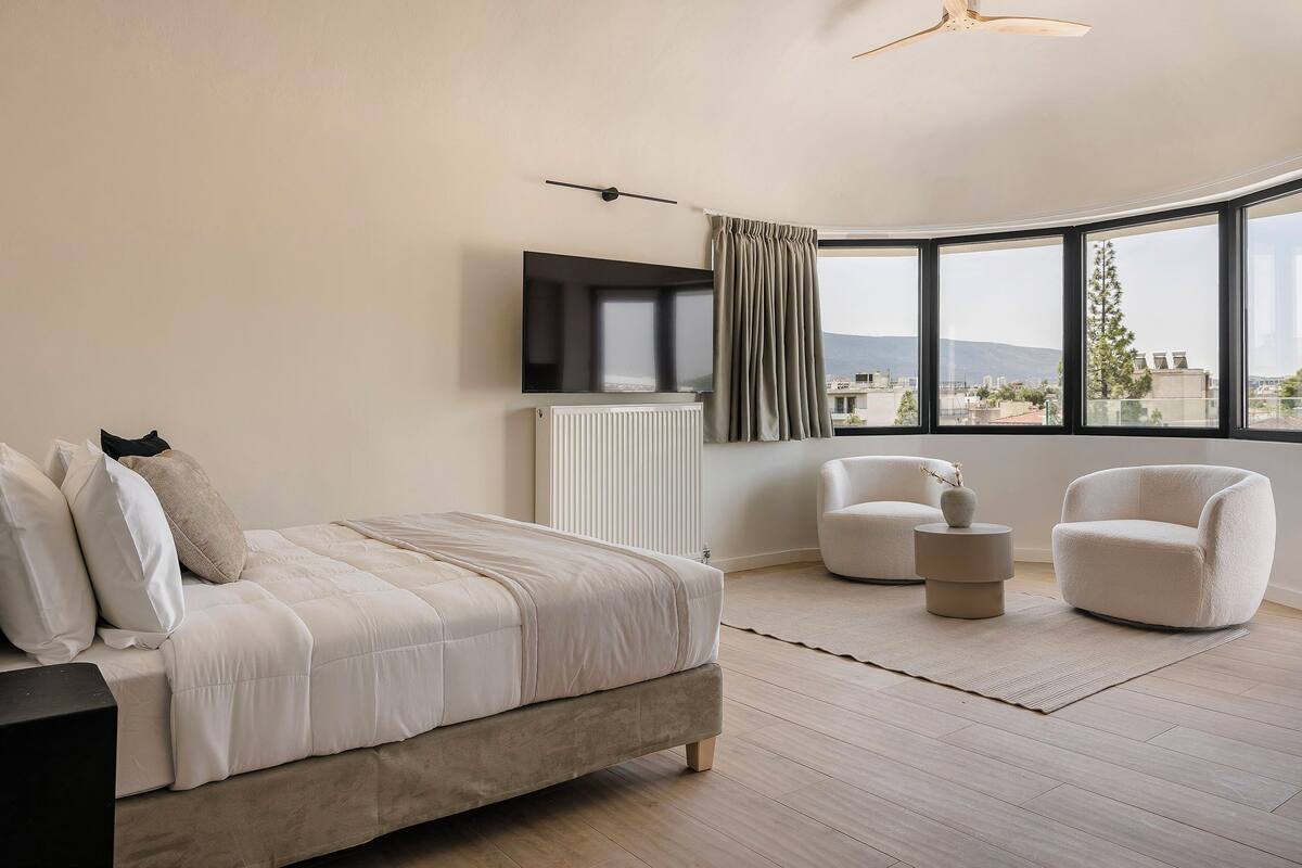Loft, 1 quarto, Vista para a cidade | Lençóis de algodão egípcio, roupa de alta qualidade 