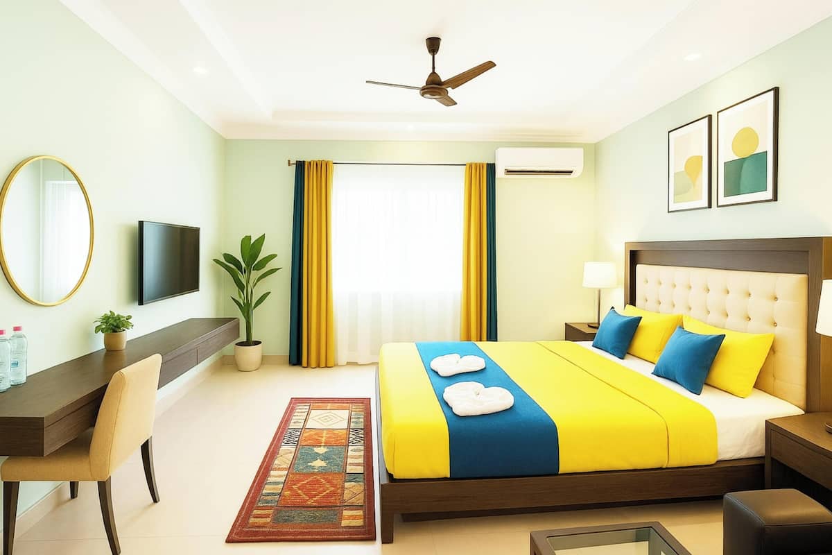 Quarto Duplo Premium, várias camas, ar condicionado, vista para o mar | Vista do quarto