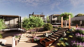 Cofre no quarto, cortinas/cortinados opacos, ferro/tábua de engomar