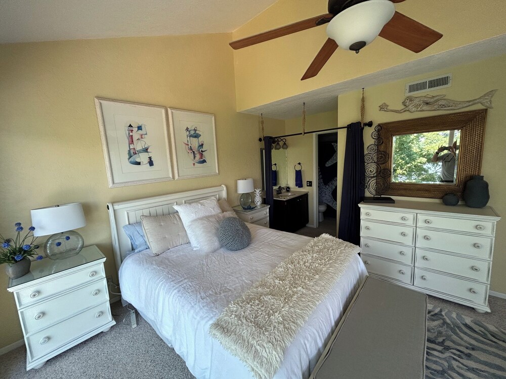 Beautiful condo with spectacular water view overlooking lakeside pool ...