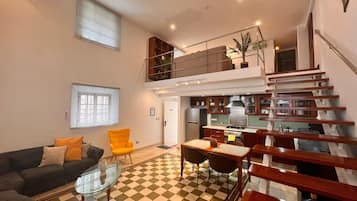 Apartamento, 1 quarto, vista para a cidade | Sala de estar