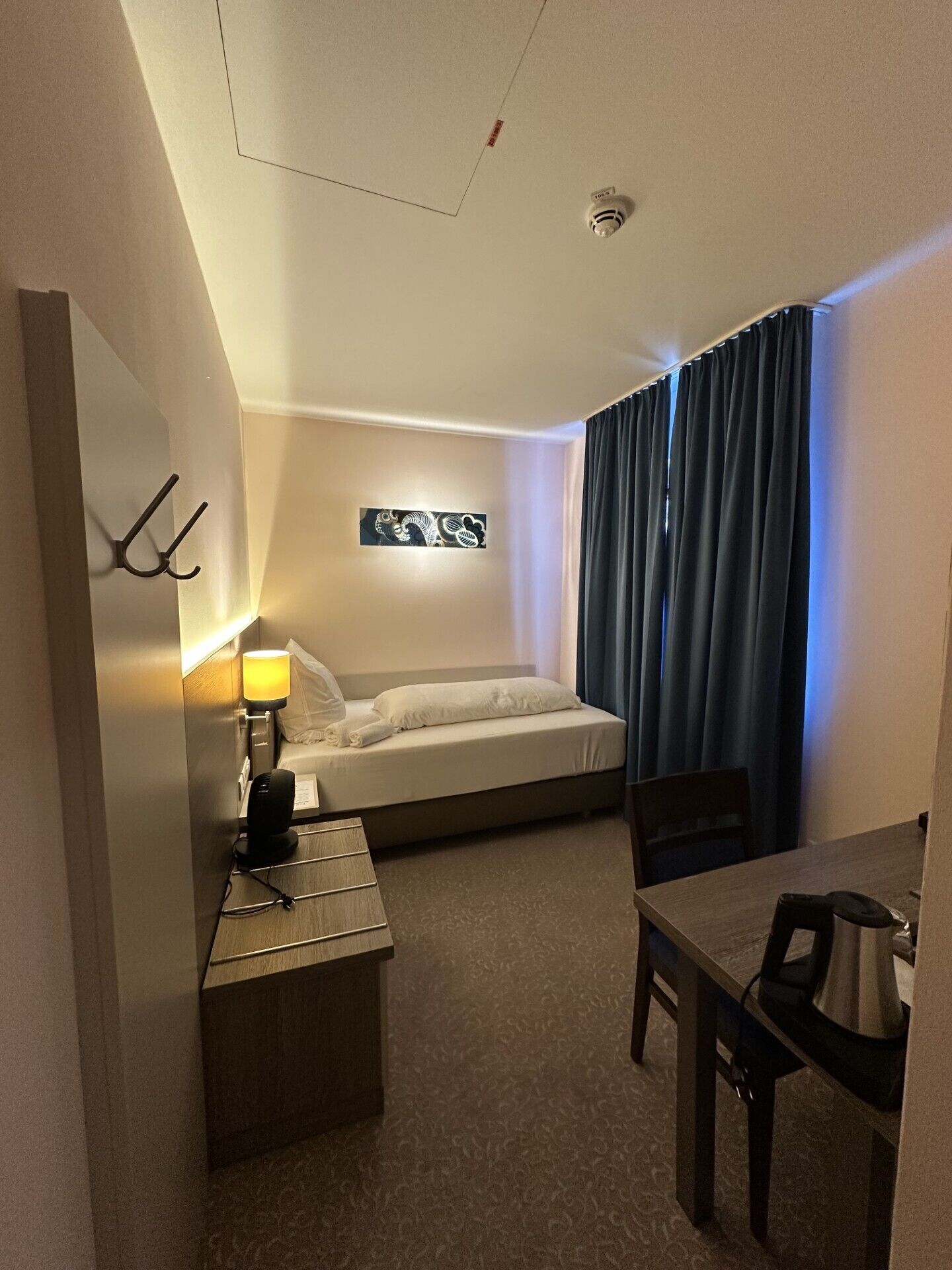 Quarto solteiro clássico, 1 cama de solteiro, para não fumantes, banheiro privativo | Roupas de cama antialérgicas, edredons de pluma